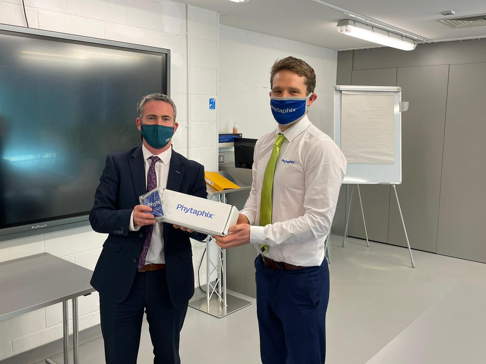 Phytaphix founder, Dr. Conor Kerley, meets Minister of State for Busin